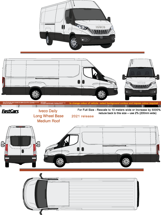 Iveco Daily 2021 to Current -- Long Wheel Base - Medium Roof – FastCars ...