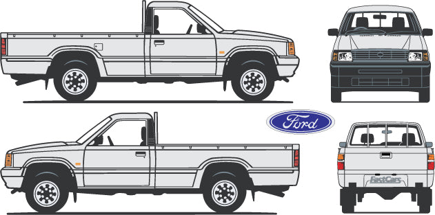 Ford Courier 1993 to 1999 -- Single Cab – FastCars Vehicle Templates