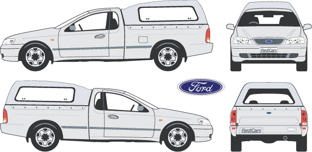 Ford Falcon 2002 to 2004 BA Ute with Canopy – FastCars Vehicle Templates