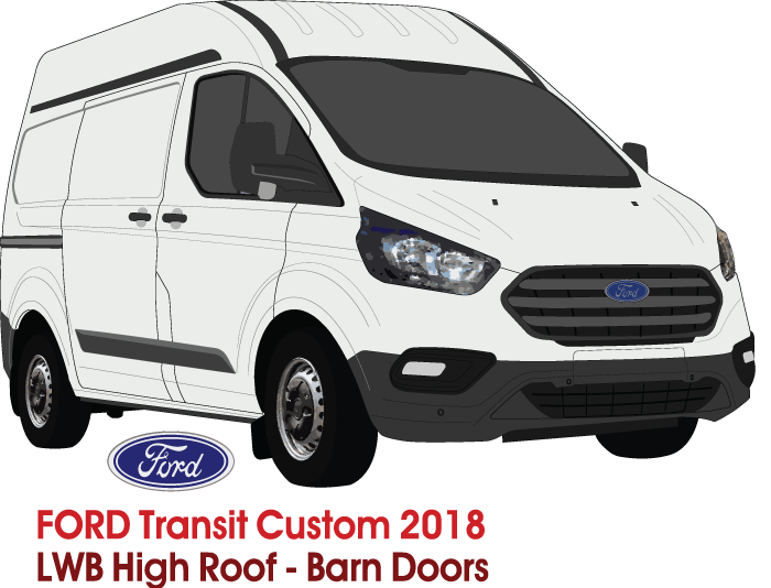 Ford Transit Custom 2018 to Current -- LWB - High Roof Barn Doors ...