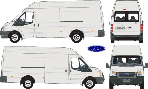 Ford Transit 2007 to 2013 -- LWB van Jumbo – FastCars Vehicle Templates