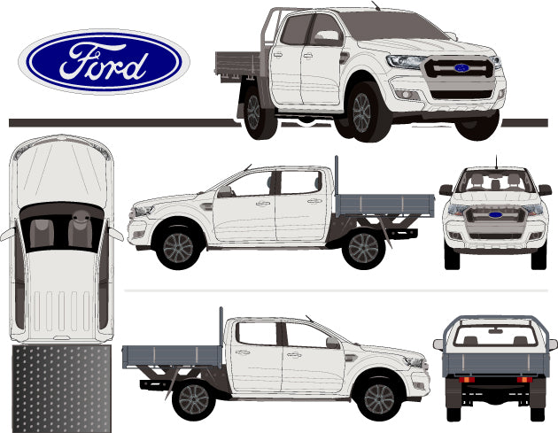 Ford Ranger 2017 to 2019 -- Double Cab Cab Chassis - Hi-Rider ...
