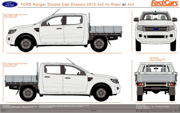 Ford Ranger 2011 to 2015 -- Double Cab Cab Chassis Hi-Rider – FastCars ...
