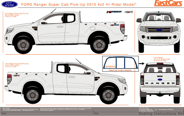 Ford Ranger 2011 to 2015 -- Super Cab 4X4 / 4X2 Hi-Rider Pickup ute ...