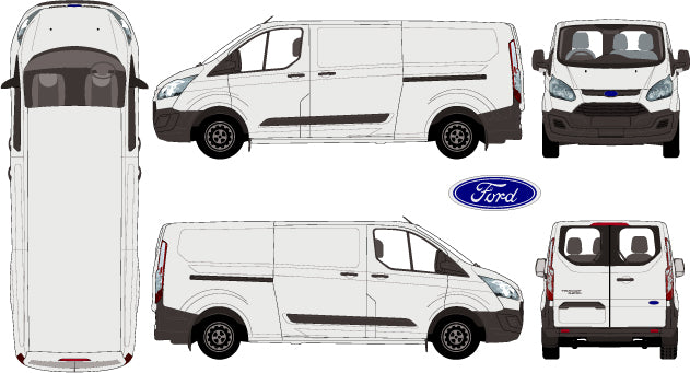 Ford Transit Custom 2015 to 2017 -- LWB van – FastCars Vehicle Templates