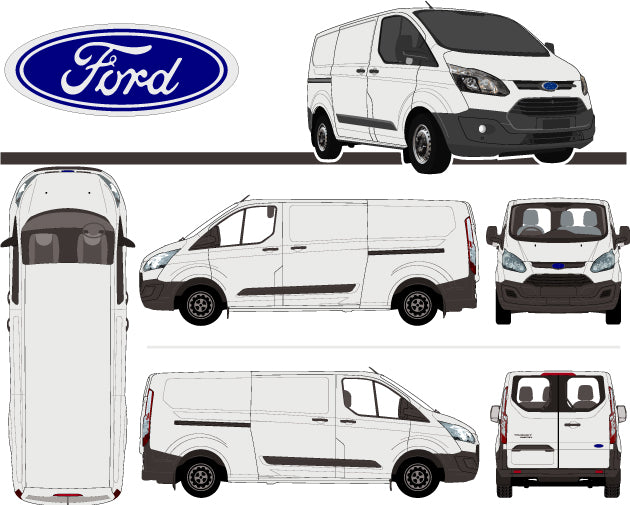 Ford Transit Custom 2017 to 2018 -- LWB van – FastCars Vehicle Templates