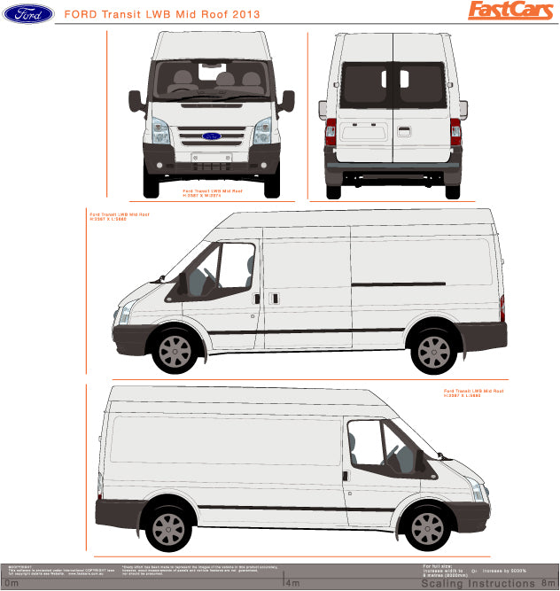 Ford Transit 2013 to 2017 -- LWB van Medium Roof – FastCars Vehicle ...