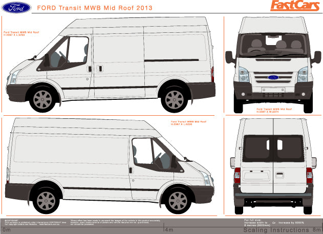 Ford Transit 2013 to 2017 -- MWB van Medium Roof – FastCars Vehicle ...