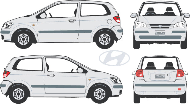 Hyundai Getz 2004 to 2007 -- 3 Door Hatch – FastCars Vehicle Templates