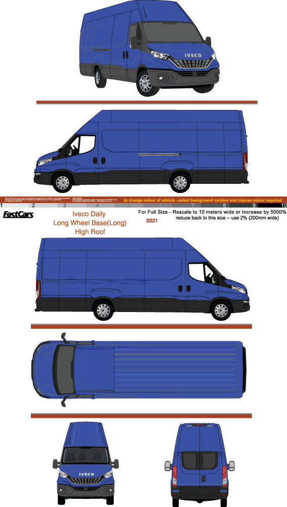 Iveco Daily 2021 to Current -- Long Wheel Base (Long Body) -- High Roo ...