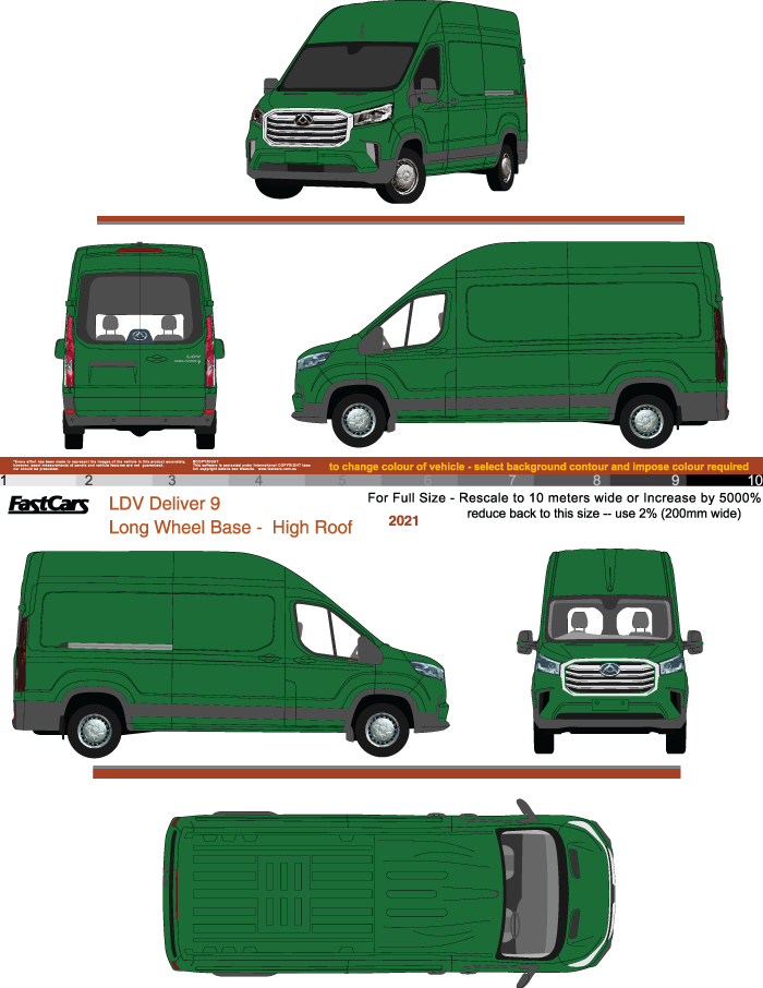 LDV Deliver9 2021 to Current -- Long Wheel Base - High Roof – FastCars ...