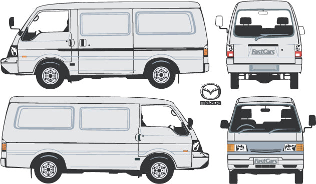 Mazda E2000 2004 to 2006 -- MWB Van – FastCars Vehicle Templates