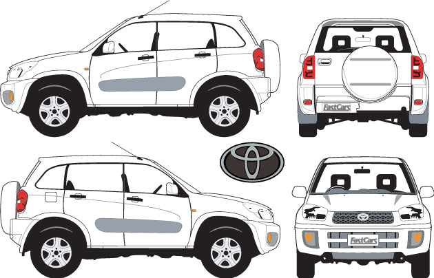 Toyota Rav4 2002 to 2006 -- 5 Door – FastCars Vehicle Templates