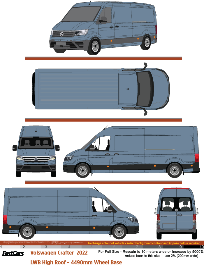 Volkswagen Crafter 2022 to Current -- LWB High Roof – FastCars Vehicle ...